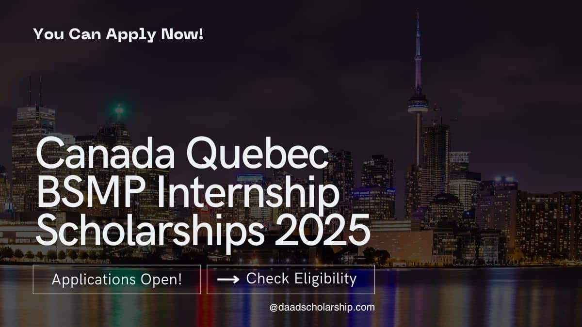 Canadian Scholarship For Internship In Quebec BSMP 2024 - DAAD Scholarships - Access Worldwide ...