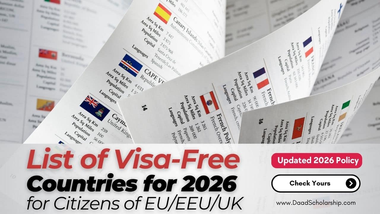 Visa Free Travel Countries In 2026 For EU, EEA, And UK Citizens - DAAD ...